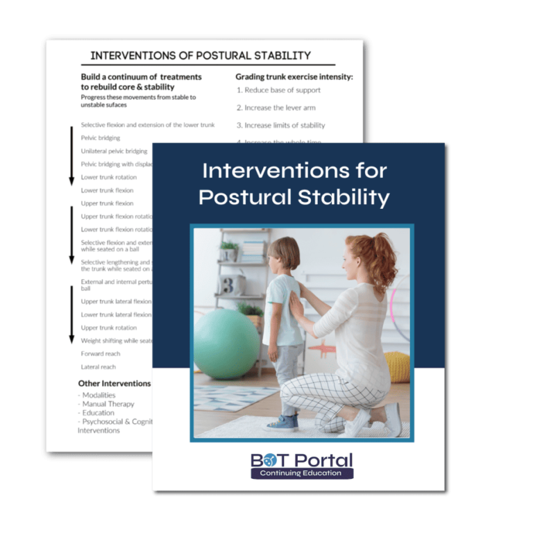 Postural Stability Occupational Therapy Intervention Ideas